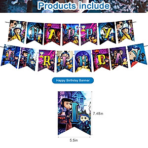 Caroline Theme Birthday Party Decorations,Caroline Party Supply Set for Kids with 1 Happy Birthday Banner , 12 Cupcake Toppers,20 Balloons for Party Decorations