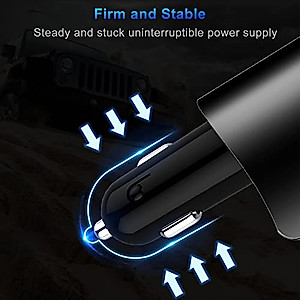 LIHAN Car Charger Extension Cigarette Lighter Adapter,Socket Splitter 3 USB Ports and Voltage Meter,fit for 12V/24V Automobile Outlet,Compatible with iPhone 14,13,12,iPad,Samsung(BlackQC3.0)