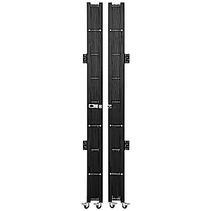 VEVOR Double Folding Security Gate, 63.39" H x 122" W Folding Door Gate, Steel Accordion Security Gate, Flexible Expanding Security Gate, 360° Rolling Barricade Gate, Scissor Gate or Door with Keys