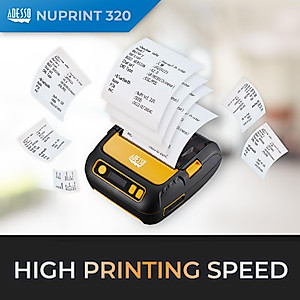 Adesso 3" 80mm Portable Bluetooth Thermal Printer - High-Speed 90mm/s, Compatible with Android, iOS, Windows - Anti-Drop, Shockproof, Water-Resistant NuPrint 320B