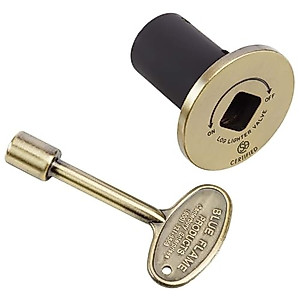 Hearth Products Controls HPC Fire Replacement Flange & Key (UDFK-AB), Antique Brass