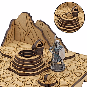 TowerRex 3D Modular Battle Map D&D Terrain - dnd accessories, set for Dungeons & Dragons, Pathfinder, Warhammer, Tabletop battle mat grid, wargaming terrain, TTRPG Scenery kit for 28mm 32mm miniatures
