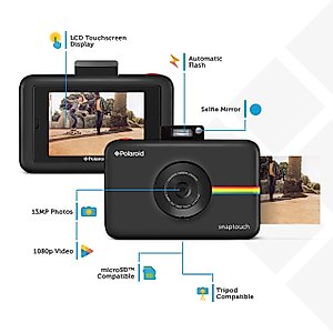 Zink Polaroid SNAP Touch 2.0 – 13MP Portable Instant Print Digital Photo Camera w/ Built-In Touchscreen Display, Black