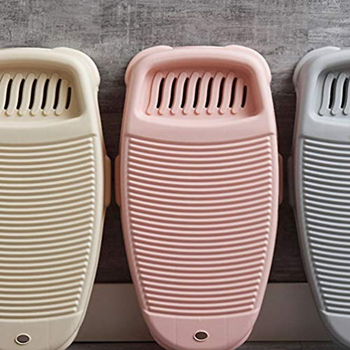 DOITOOL Small Wash Basin Plastic Washboard Hand Washing Board: Non Slip Underwear Wash Board Khaki Hand Washing Clothes Tool for Manual Clothing Laundry Cleaning Tool Hand Underwear Washboard