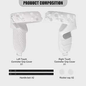 MASiKEN Protector Cover Compatible for Meta/Oculus Quest 2 Controller Grips, Adjustable Anti-Throw Sweatproof Protective Sleeve Straps VR Controller Accessories for Quest 2
