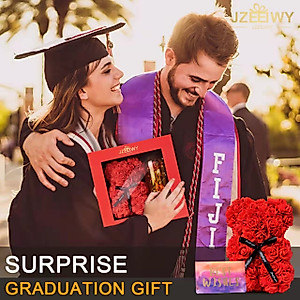 JZEEIWY Flower Rose Bear for Mom,Perfect Birthday Romantic Gift for Wife Daughter Girlfriend Friend Her,Light up Rose in Glass Dome for Birthday Anniversary Mothers Day Valentines Day