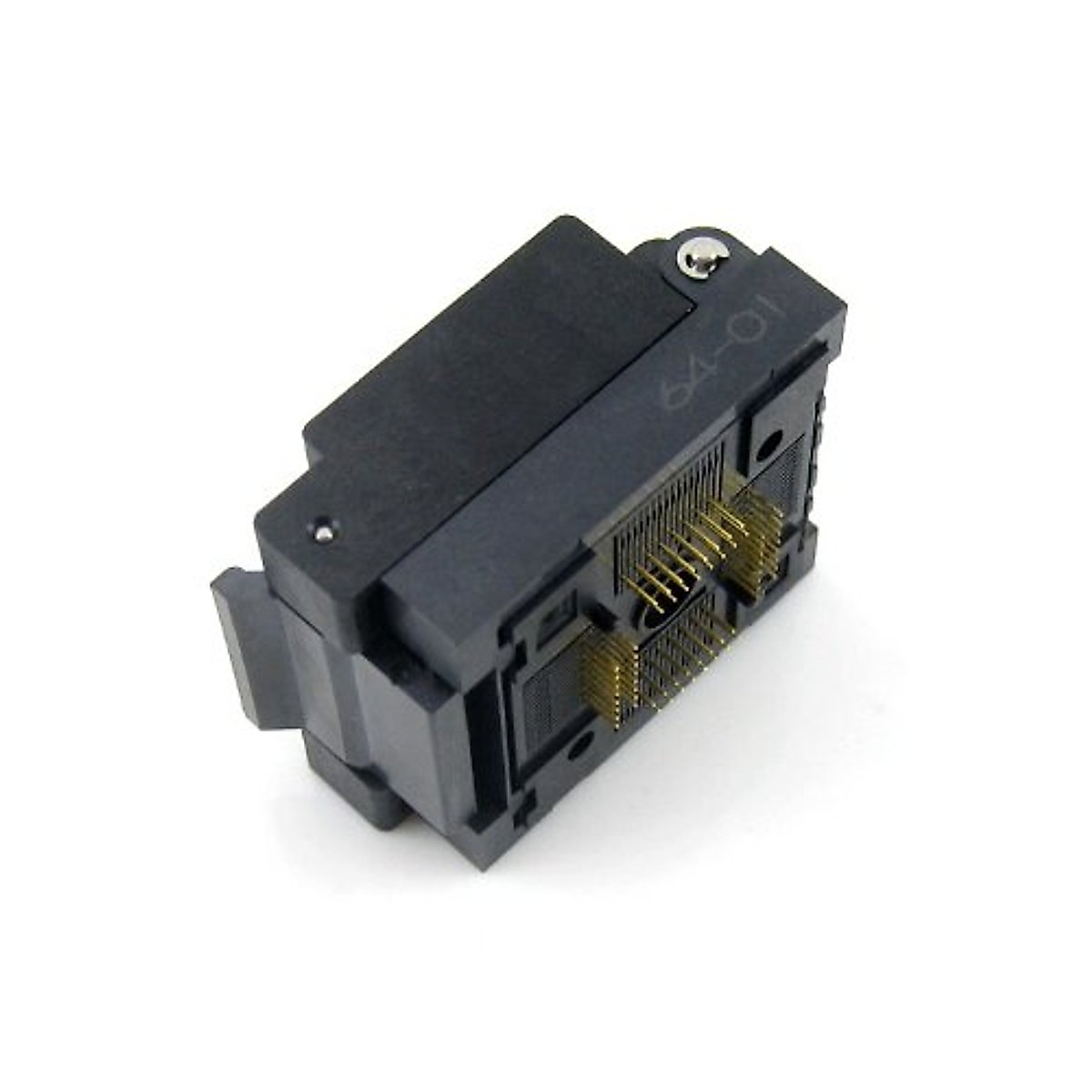 QFN64 Clamshell Programming Adapter Socket/Burning Socket/IC Test Socket QFN-64B-0.5-01, 64-Pin, 0.5mm Pitch, IC Test Burn-in Socket, Applied to QFN64, MLP64, MLF64 Packages.