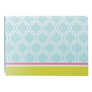 Post-it Notes, 4 x 3-Inches, Soft Prints Blue Designer Cover, Carnation Pink Notes, 1 Pad/Pack