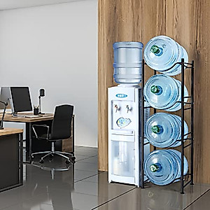 SEHERTIWY 5 Gallon Water Cooler Jug Rack, 4 Tier Detachable Water Bottle Storage Rack, Heavy Duty Water Bottle Organization for Home, Office