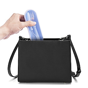 Kirecoo 4 Pieces Toddler Utensils Stainless Steel Baby Forks and Spoons Silverware Set Kids Silverware Children's Flatware Kids Cutlery Set with Travel Carrying Cases for Lunch Box (Blue＆Pink)