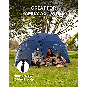 Sport-Brella Premiere XL UPF 50+ Umbrella Shelter for Sun and Rain Protection (9-Foot, Blue)