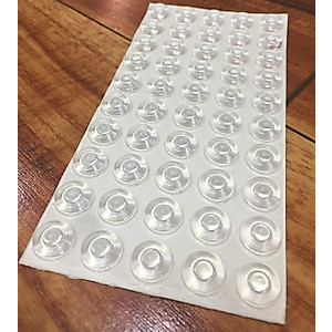 Pack of 100 Sound Dampening Cabinet Door Bumpers - Clear Soft Close Self Adhesive Rubber Pads - Transparent Rubber Feet for Drawers, Cupboards
