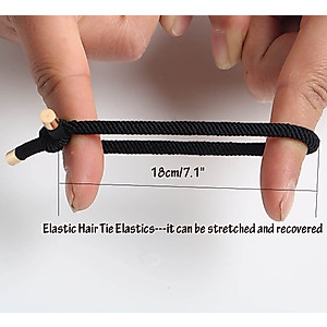 Elastic Hair Ties Elastics,Stretchy Rubber Bands,Pack of 12,Women Elastic Knotted Hair Rope Ponytail Holders for Women Girls(Black)