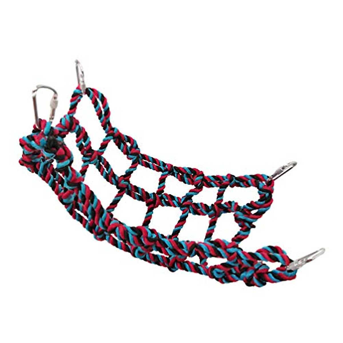 POPETPOP Bird Rope Climbing Net Parrot Swing Hanging Toy Parrot Hanging Play Gym for Parakeet Cockatiel Cockatoo Budgies African Grey Macaw