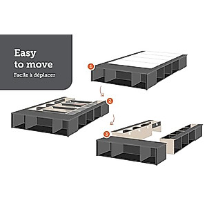 South Shore Flexible Platform Bed with Storage and Baskets, Full, Pure White