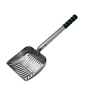 32 inch Cat Litter Scooper Metal Cat Litter Scoop Long Handle Cat Scoop Litter Box Scooper Non-Stick Aluminum Deep Shovel Litter Scoop Large Kitty Sifter Scoop Manages Big Clumps of Multi-Cat Families