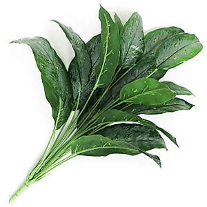 Beebel Artificial Plants Shrubs Stems Taro Leaf Faux Ficus Plant Indoor Outdoor Greenery for Floral Arrangement Farmhouse Home Garden Wedding Patio Indoor Decor