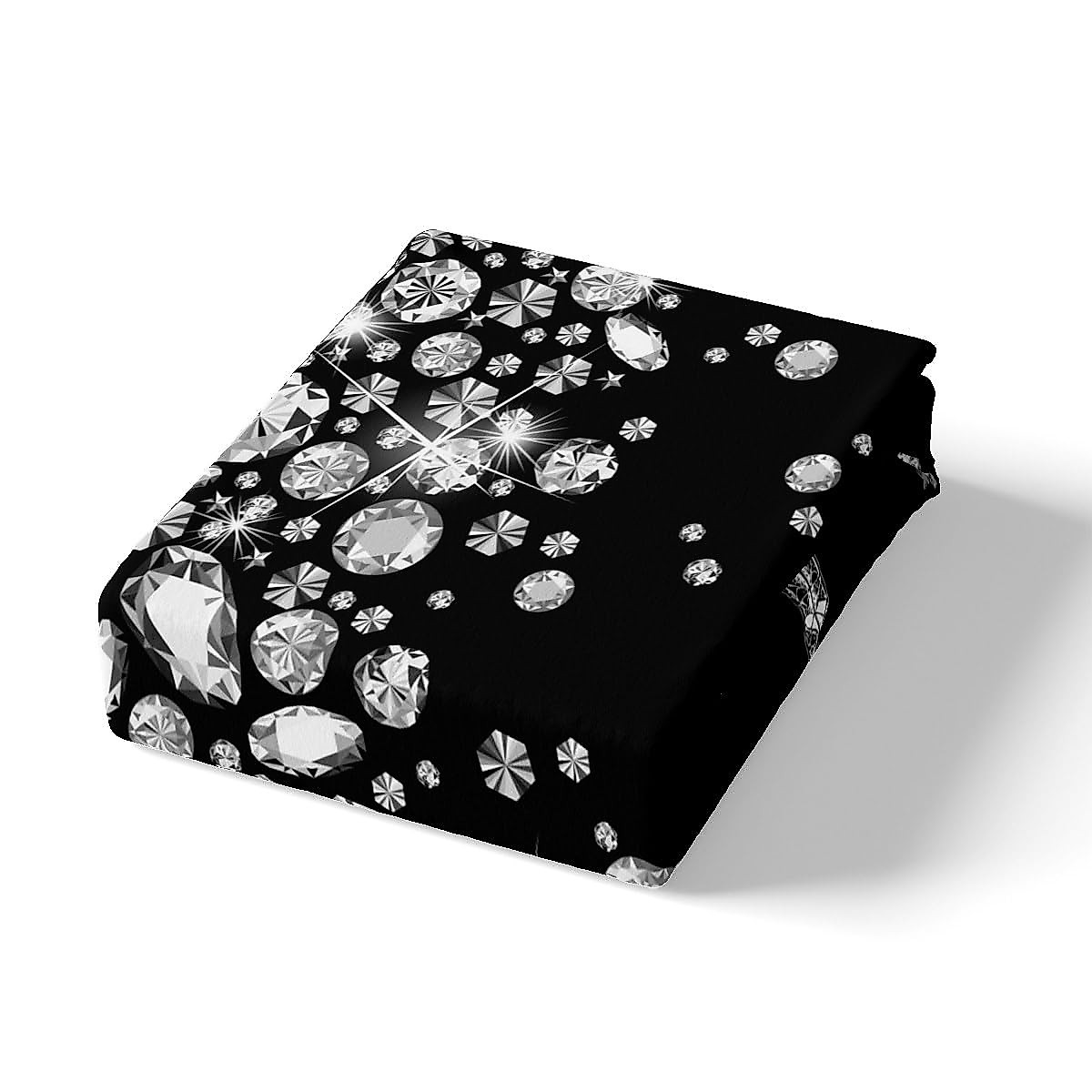 Eiffel Tower Duvet Cover King,Paris Bedroom Comforter for Women,Black and White Romantic Tower Bedding Set,Gradient Diamond Comforter Cover,Sparkles Sequins Bedspread Cover with 2 Pillow Shams