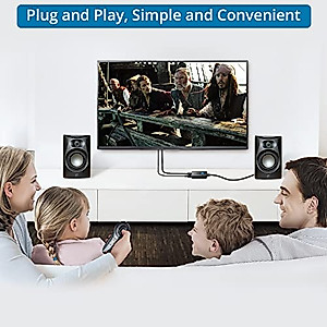 AUTOUTLET 192kHz DAC Digital to Analog Audio Converter 7ft/2.1m Digital Audio Optical to RCA Male Cable for HDTV, DVD, Blu-Ray Players and Game Consoles