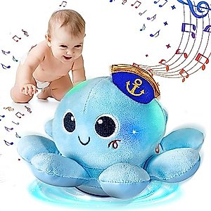 Baby Infant Crawling Walking Toys,MOJINO Tummy Time Plush Octopus Toy Gifts 3 4 5 6 7 8 11 12 Babies Walker Boy Girl 3-6 6-12 Learning 9-12 12-18 Toddler 36 Months Old Music Development Birthday Gift