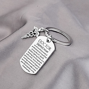 FAADBUK Doctor Keychain Doctor Thank You Gift Caduceus Charm Medical Jewelry Medical Student Graduation Gift (Doctor Keychain)