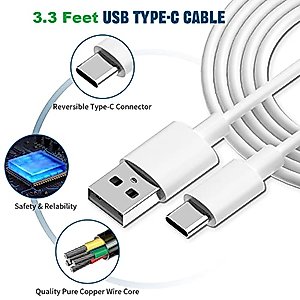 Samsung Charger Fast Charging with USB Type C Cable for Samsung Galaxy S10/S10e/S10 Plus/S9/S9 Plus/S8/S8 Plus/Note 8/Note 9/Note 10/Note 20/A03s/A13/A20/A30/A31/A32/A50/A51/A52/A53/S20/S21/S22 Ultra