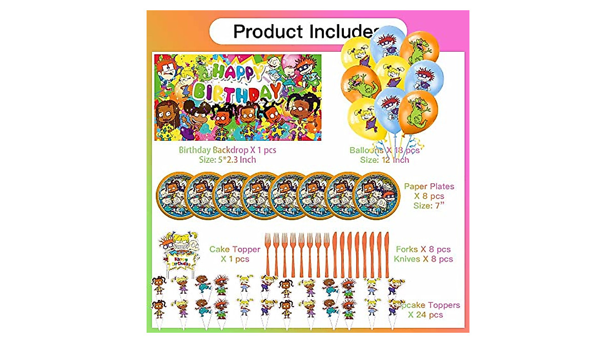 Rugrats Party Supplies Kit | Complete Balloons, Plates & Decorations