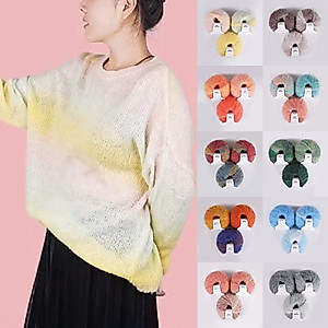 30G/Ball Soft Mohair Crochet Yarn Fine Thread Gradient Dyed for Knitting Hat Scarf DIY Hand Weaved Supplies (Color : B)