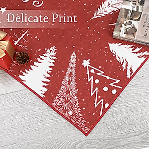 CAREMEE Christmas Washable Rug 8x10 Rug for Living Room Non Slip Soft Non Shedding Throw Rugs Large Area Rug for Bedroom Decor Stain Resistant Carpet for Dining Room Red 8'x10'