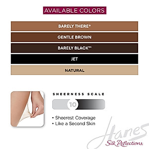 Hanes Silk Reflections Women's Lasting Sheer Control Top Pantyhose, Natural, A/B