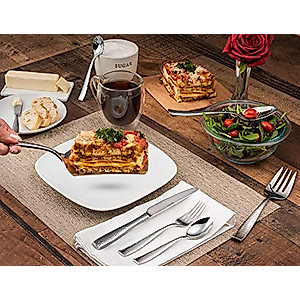 Hudson Essentials 40-Piece Hammered 18/10 Stainless Steel Silverware Cutlery Set, Utensil Flatware Service for 8 (40-Piece Set)