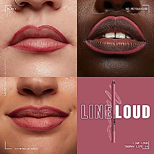 NYX PROFESSIONAL MAKEUP Line Loud Lip Liner, Longwear and Pigmented Lip Pencil with Jojoba Oil & Vitamin E - Trophy Life (Mauve Pink)