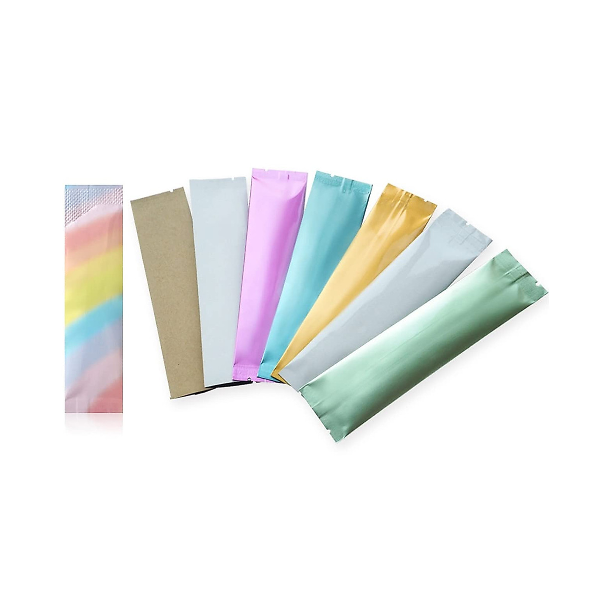 200Pcs Coffee Sugar Bag Heat Seal Aluminum Foil Plastic Bags Matte Colored Ziplock Bags Open Top with Tear Notch Zipper Pouch Food Saver Bag Short Term Food Storage Packaging White