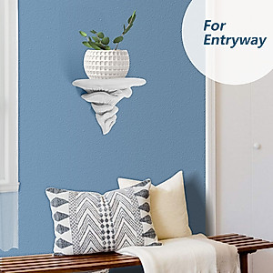 UITWMKTG 1 Pack Large Mushroom Shelf White Floating Shelves Unique Wall Decor Resin Decoration Hanging Shelf for Home Living Room Bedroom Kitchen Gifts for Mushroom Lovers