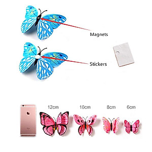 12PCS PVC 3D Butterfly Fridge Magnets Refrigerator Magnets Wall Stickers with Magnet for Wall Decor Art Decor Crafts Home Party Decoration