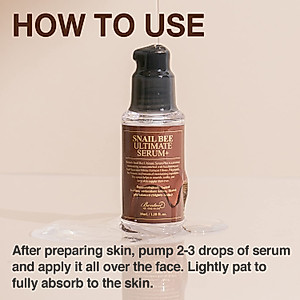 BENTON Snail Bee Ultimate Serum Plus 35ml (1.18 fl.oz.) - Snail Secretion Filtrate, Bee Venom, Tea Tree Leaf Water Contained Skin Nourishing & Soothing Facial Serum for Sensitive, Dry Skin