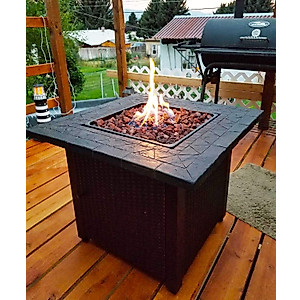 GASPRO 10 Pound Lava Rocks and 10 Piece Small Size Ceramic Fireplace Logs for All Types Fireplace and Fire Pit