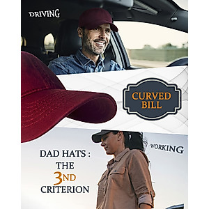 FURTALK Men and Women Vintage Washed Distressed Cotton Baseball Cap Plain Blank Adjustable Classic Baseball Hat Cap Black/Beige