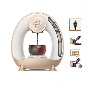 i Cafilas Quite Single Serve Coffee Maker, Stylish MINI Q 2 IN 1 Coffee Machines for Capsules & Ground Coffee, MA2205 (Champagne)