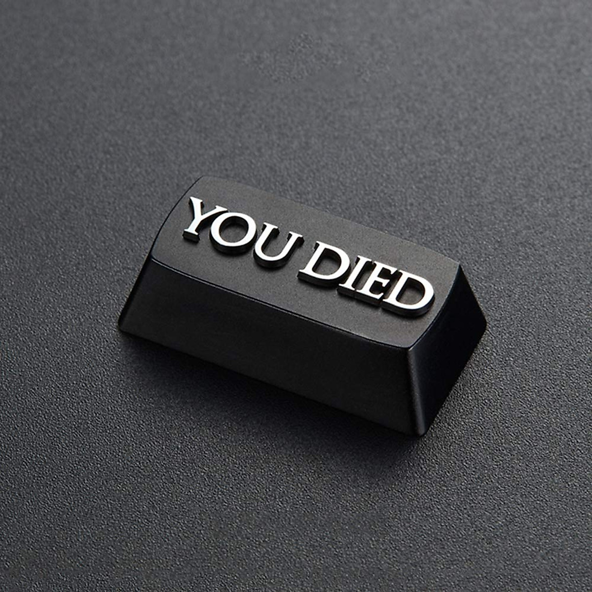 HFSECURITY You Died Design Metal Keycaps for Cherry Mx Switch Mechanical Gaming Keyboard Black Aluminum Alloy Backspace Keycaps