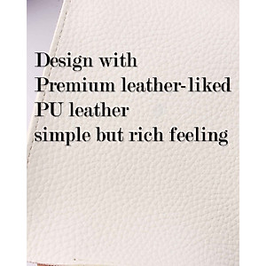 Leather Tissue Box Cover Rectangular – with Bottom Belt [JESMINI, White] Modern PU Leather Long Rectangle Tissue Box Cover Decorative for Bathroom Vanity Countertop/Night Stands/Office Desk
