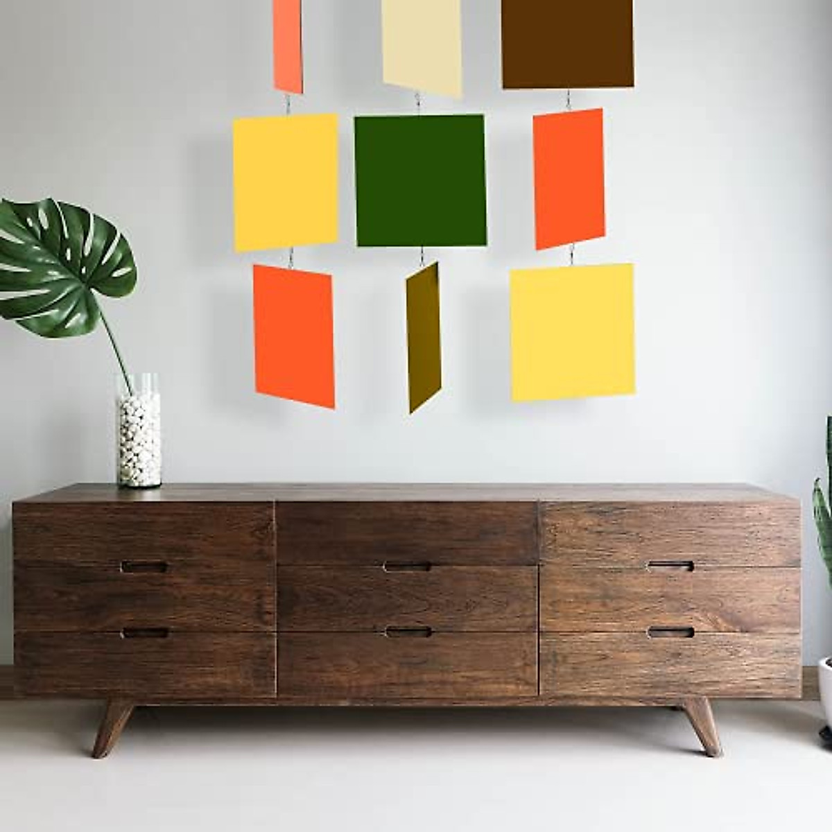 1970 Retro Style MODcast Hanging Mobile + Room Divider | Mid Century Modern Art by Atomic Mobiles (15 Panels - 40" w x 70" h)