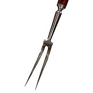 Sunrise Kitchen Supply Forged Full Tang Carving Fork with Wood Handle (14")
