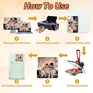 34 PCS Sublimation Magnet Blanks, ZYNERY Sublimation Blank Fridge Magnets Printable Photos, Personalized Custom Magnets for Refrigerator Decoration, Kitchen, Office, Wall (Square 5.5 x 5.5cm)