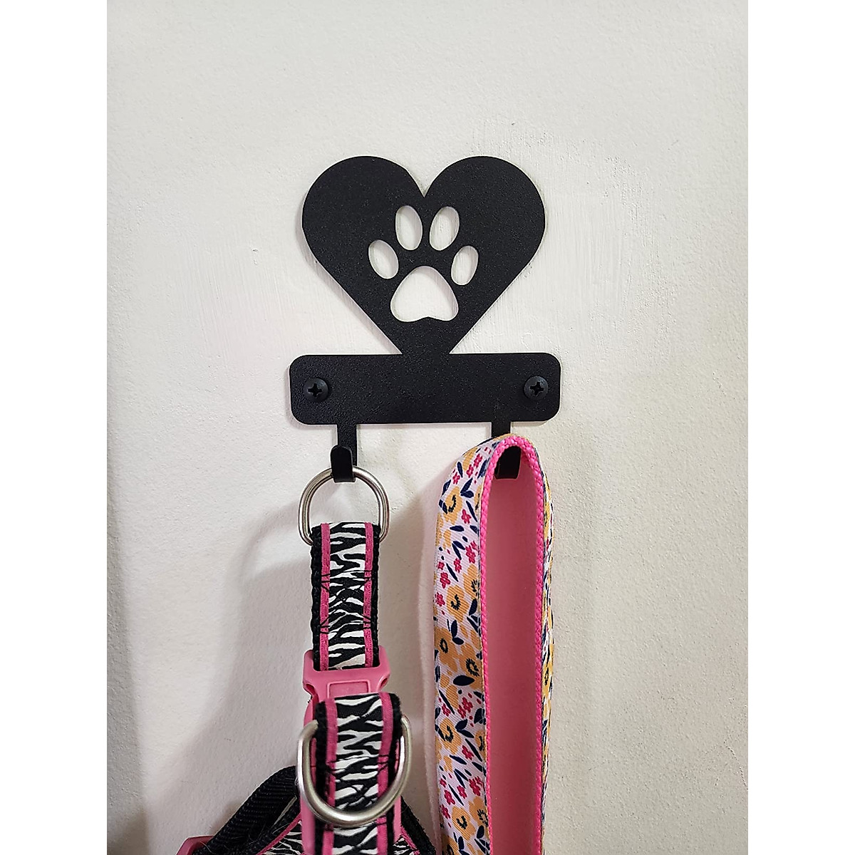 The Metal Peddler Miniature Dog Paw in Heart - Key Rack Holder (3.5 inches) - Made in USA