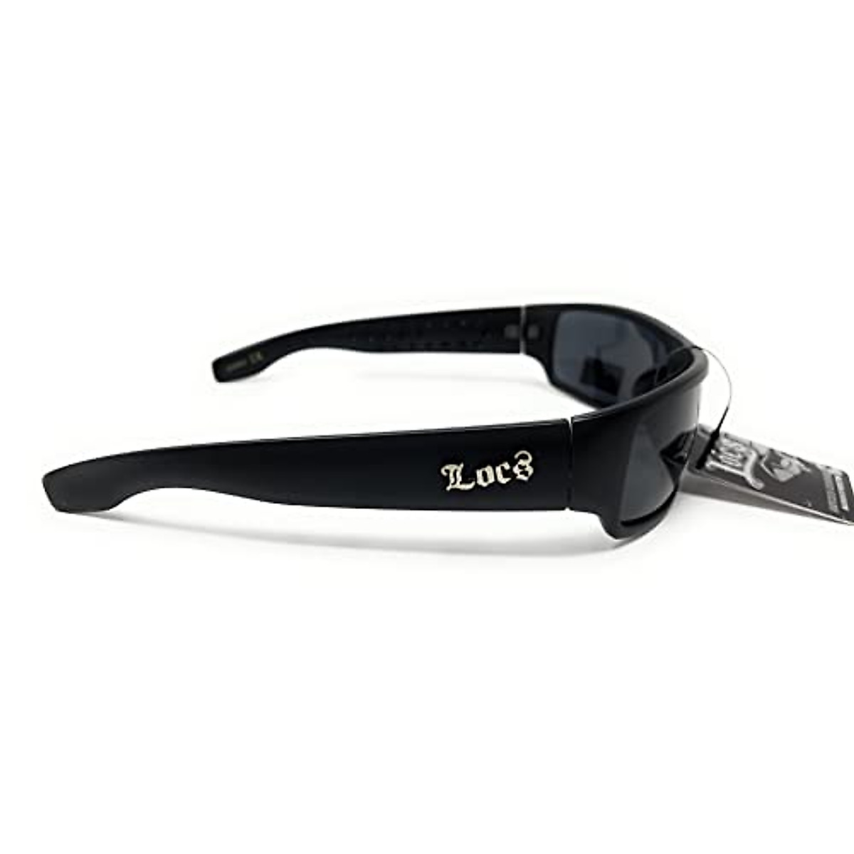 Locs Mad Dog Hardcore Gangster Cholo Narrow Rectangular Sunglasses (Matte Black)