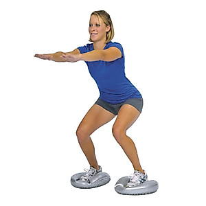 THERABAND Stability Disc for Balance Training, Pre-Inflated Balance Trainer, Round Core Cushion for Office Chair, Round Sport Stability Trainer, Physical Therapy Equipment to Improve Posture, Silver