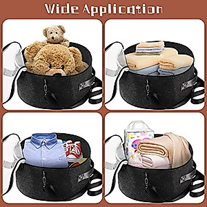 Pehciroe Hat Boxes for Women & Men Storage Large Felt Hat Boxes Storage Round Foldable Hat Carrier Travel Cowboy Hat Storage Box Storage for Hats Toy Clothes with Lid, Gray