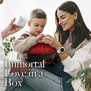 GLAMOUR BOUTIQUE 16-Piece Forever Flowers Heart Shape Box - Preserved Roses, Immortal Roses That Last A Year - Eternal Rose Preserved Flowers for Delivery Prime Mothers Day & Valentines Day - Red