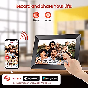 Frameo 10.1 Inch WiFi Digital Picture Frame, 1280x800 HD IPS Touch Screen Photo Frame Electronic, 32GB Memory, Auto-Rotate, Wall Mountable, Share Photos/Videos via Frameo App from Anywhere 3 Pack
